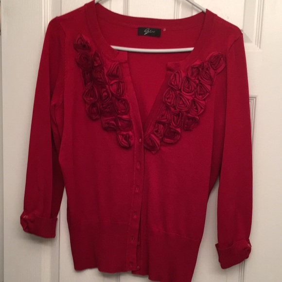 Sweaters | Red Rose Sweater | Poshmark